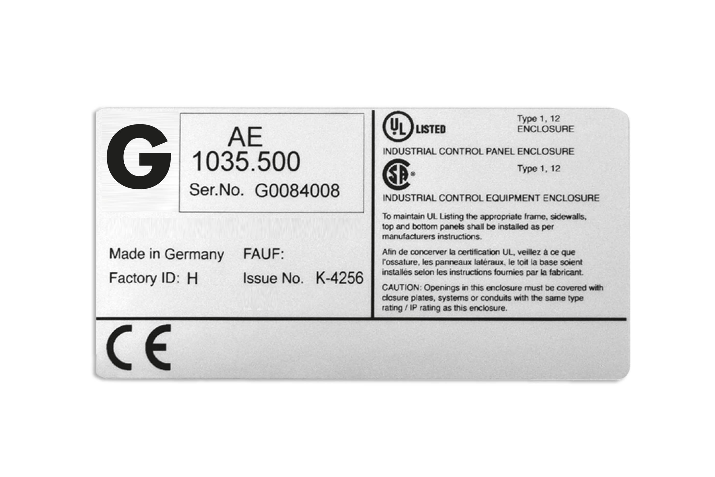 Labels with UL approval and certificate | GARREIS